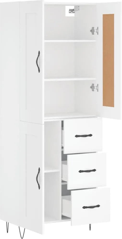 Skříň highboard bílá 69,5 x 34 x 180 cm kompozitní dřevo 3200033