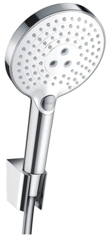 Hansgrohe Raindance Select S, sprchový set 120 3jet s hadicí 1600 mm, bílá/chromová, HAN-26721400