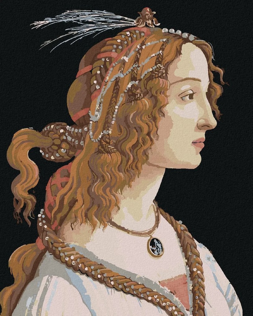 zuty zuty - malování podle čísel - portrét dámy (sandro botticelli), 40x50 cm, plátno+rám