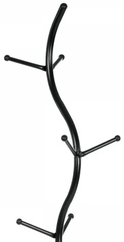 Stojanový věšák, výška 181 cm, kovová konstrukce, černý matný lak, nosnost 10 kg 80003-09 BK