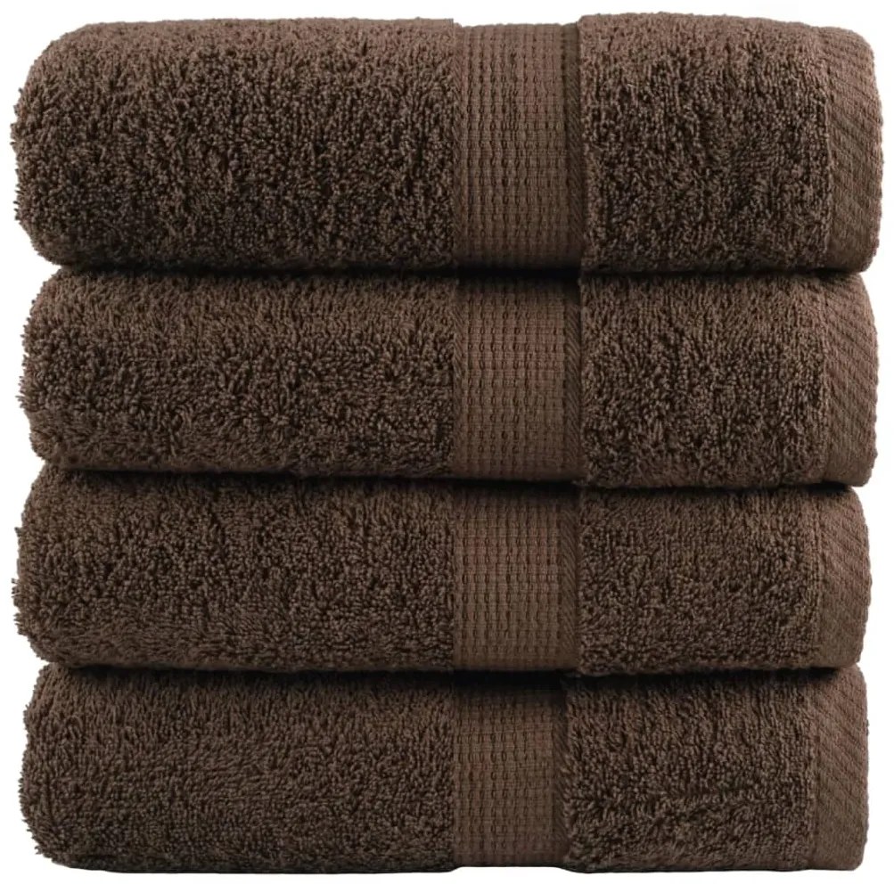 Prémiové ručníky pro hosty SOLUND 4 ks hnědé 30x50 cm 600 g/m² 137231