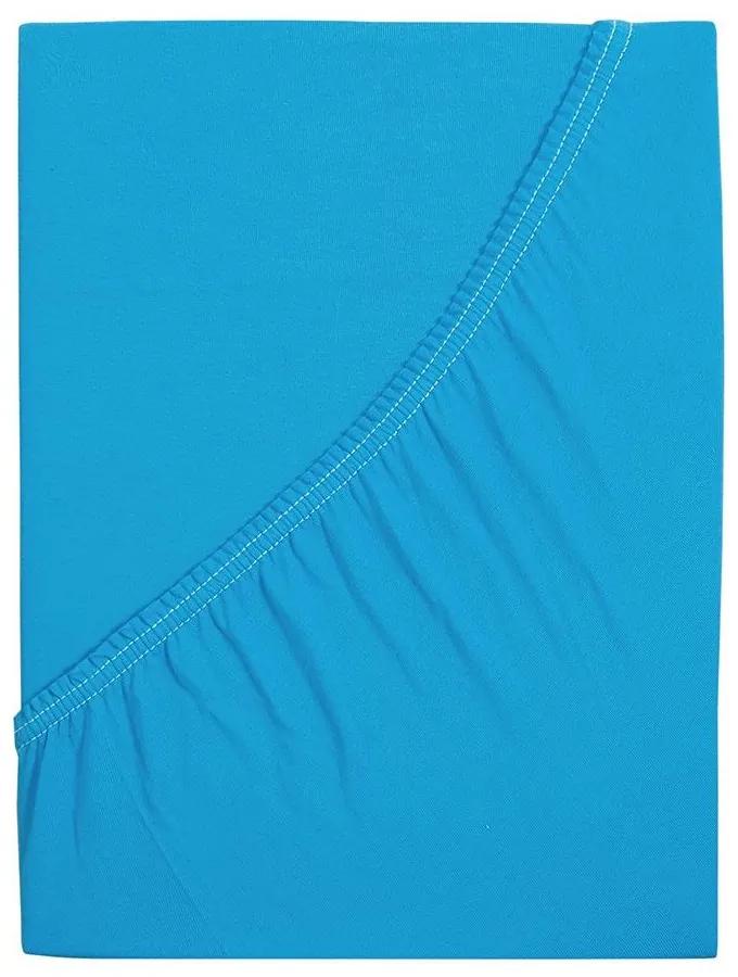 B.E.S. - Petrovice, s.r.o. Prostěradlo Jersey česaná bavlna MAKO - Modrý tyrkys 140 - 160 x 200