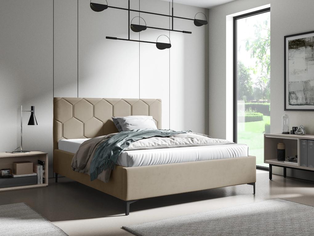 Eka Čalouněná postel MEDOX+ 160x200 cm Barva látky Trinity: (2315) Tmavá šedá, Úložný prostor: S dřevěným rámem úložného prostoru