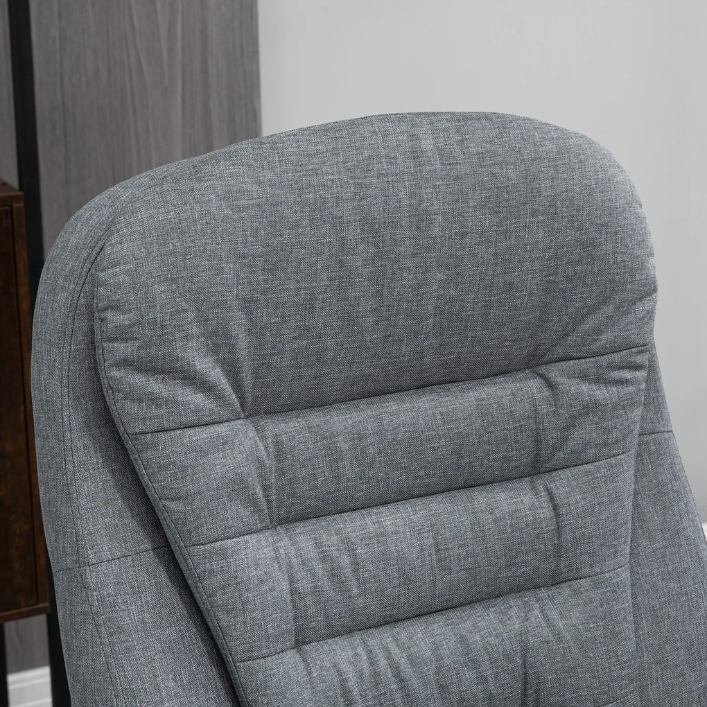 HOMCOM Kancelářská židle Vinsetto ergonomická s nastavitelnými područkami, výškově nastavitelná, houpací funkce, černá, len, 64x75x111-121 cm | Aosom…