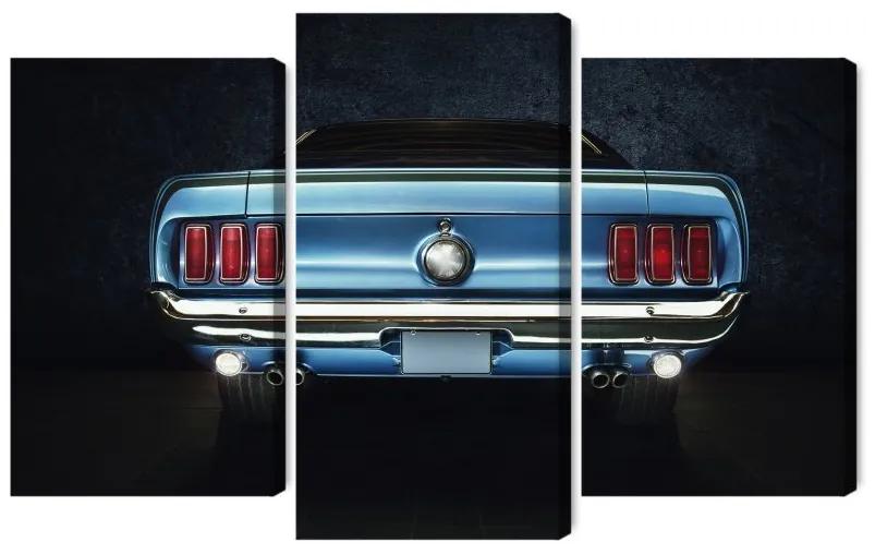 Vícedílný obraz Zadní Část Starého Fordu Mustang Nedostatek Nedostatek Přírodní plátno 60x40