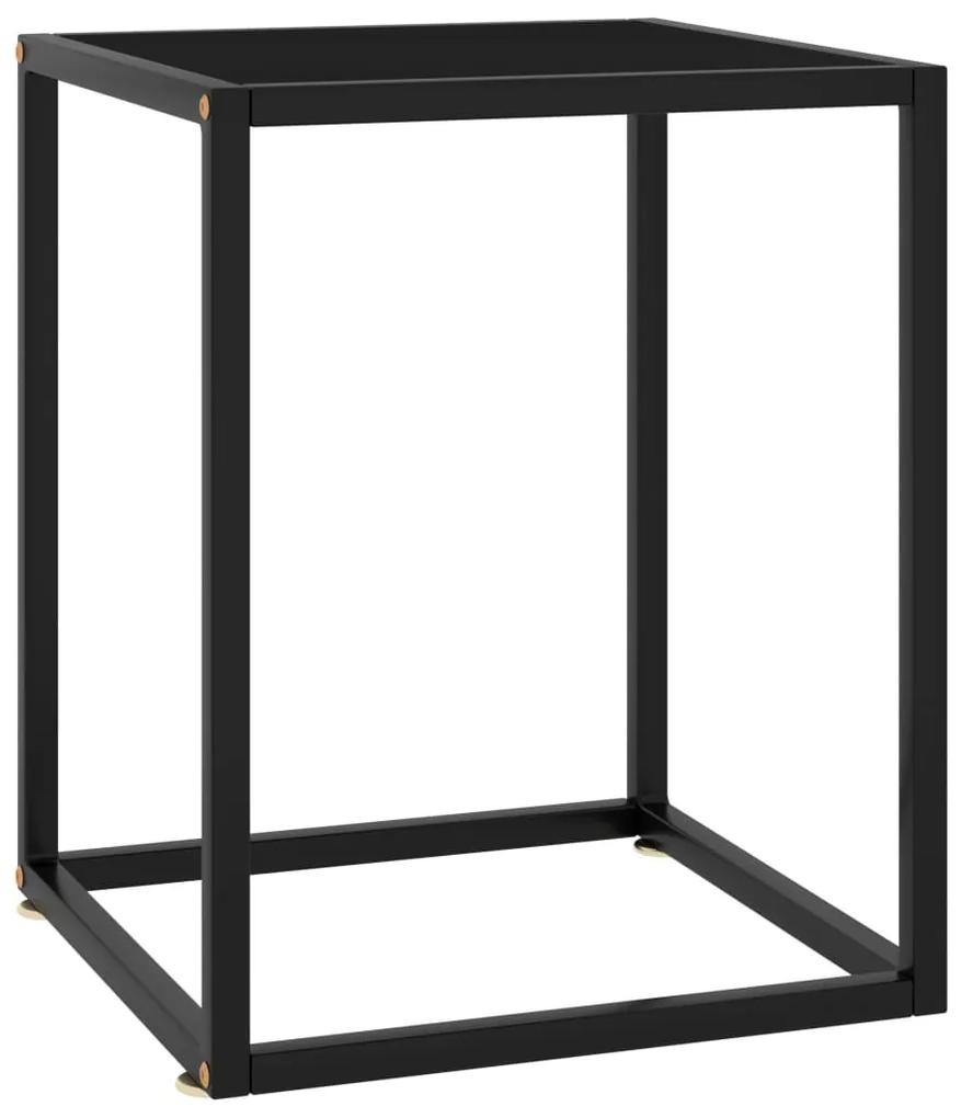 322908 vidaXL Konferenční stolek černý s černým sklem 40 x 40 x 50 cm