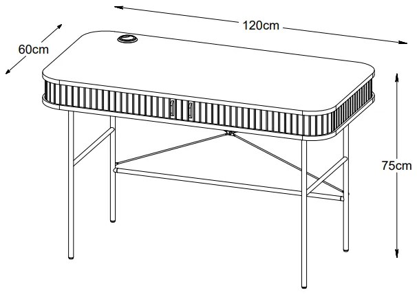 Designový psací stůl Vasiliy 120 cm přírodní dub