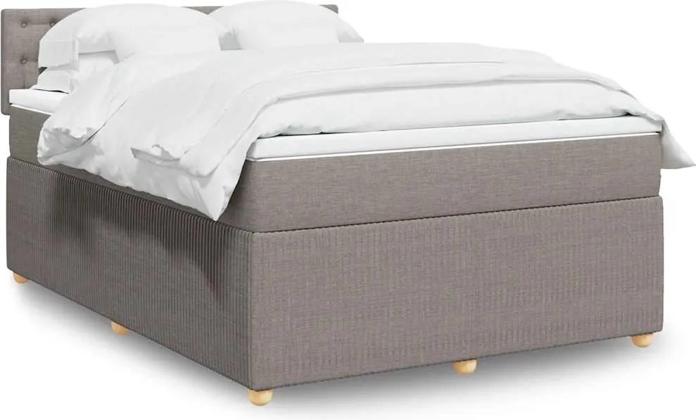 Box spring postel s matrací taupe 140x200 cm textil 3287497