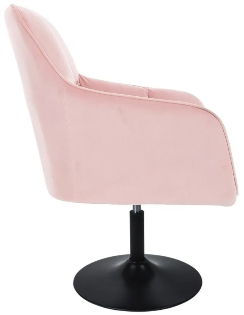 LuxuryForm DESIGN Otočné křeslo AMALFI VELUR na černém talíři - růžové