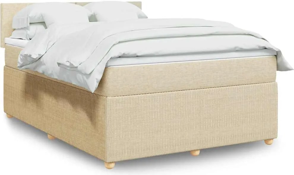 Box spring postel s matrací krémová 140x200 cm textil 3287477