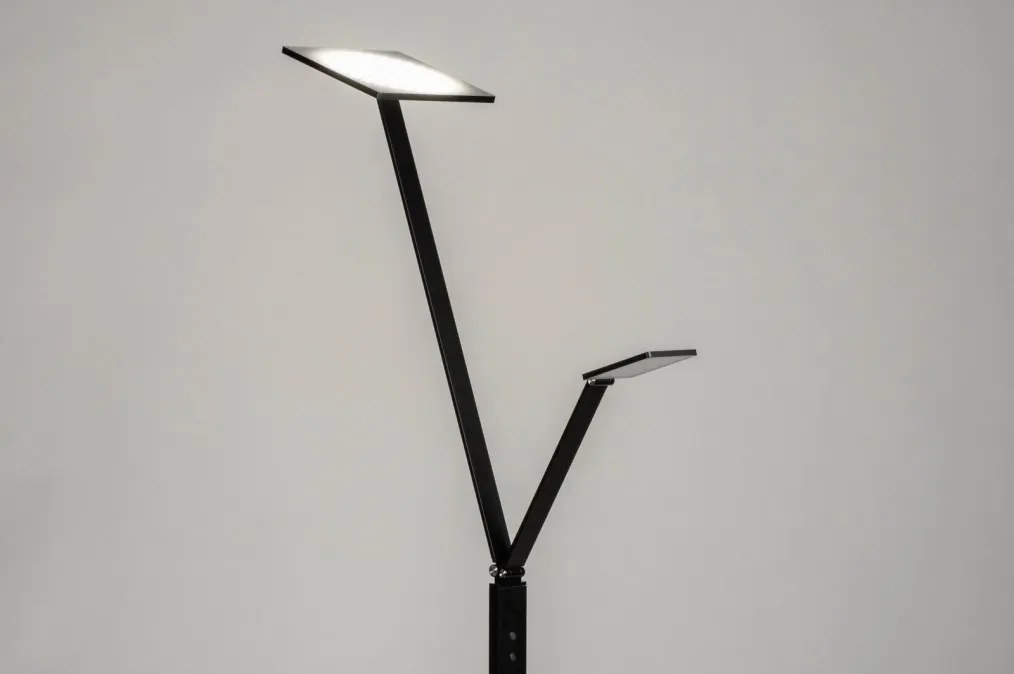 Stojací designová lampa se stmívačem Asymetrico Gene Black Quadra