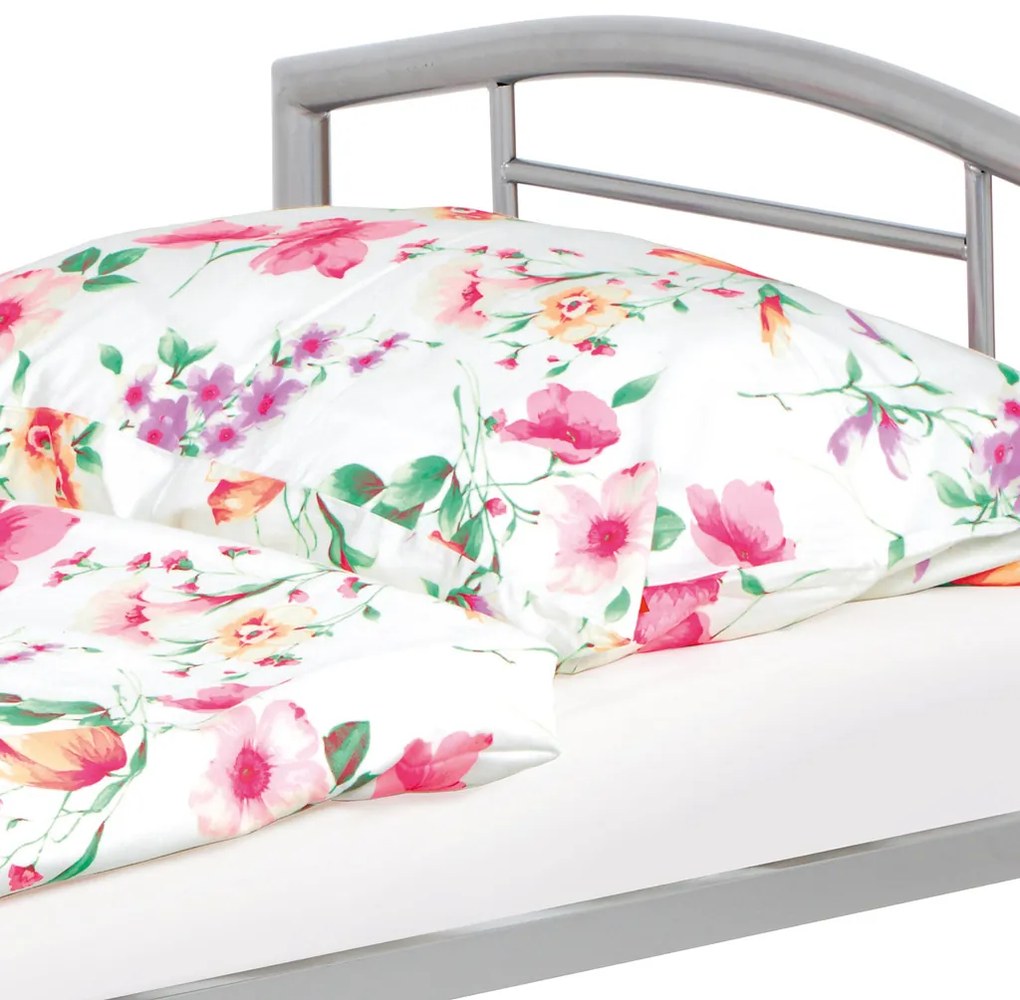 Autronic Postel jednolůžková 90x200 cm, kovová šedý lesk BED-1900 SIL