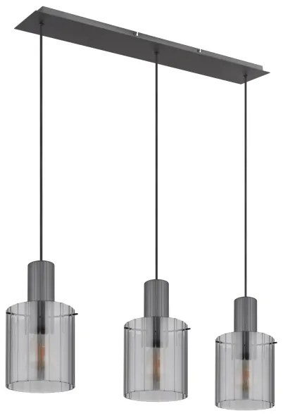 Globo 15904-3H - Lustr na lanku TULIVAR 3xE27/40W/230V šedá