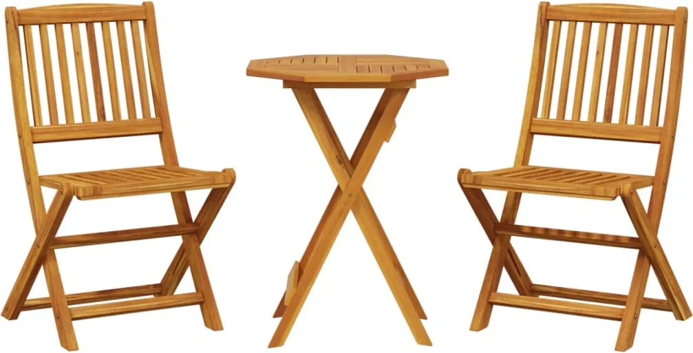 3dílný skládací bistro set masivní akáciové dřevo 3295251