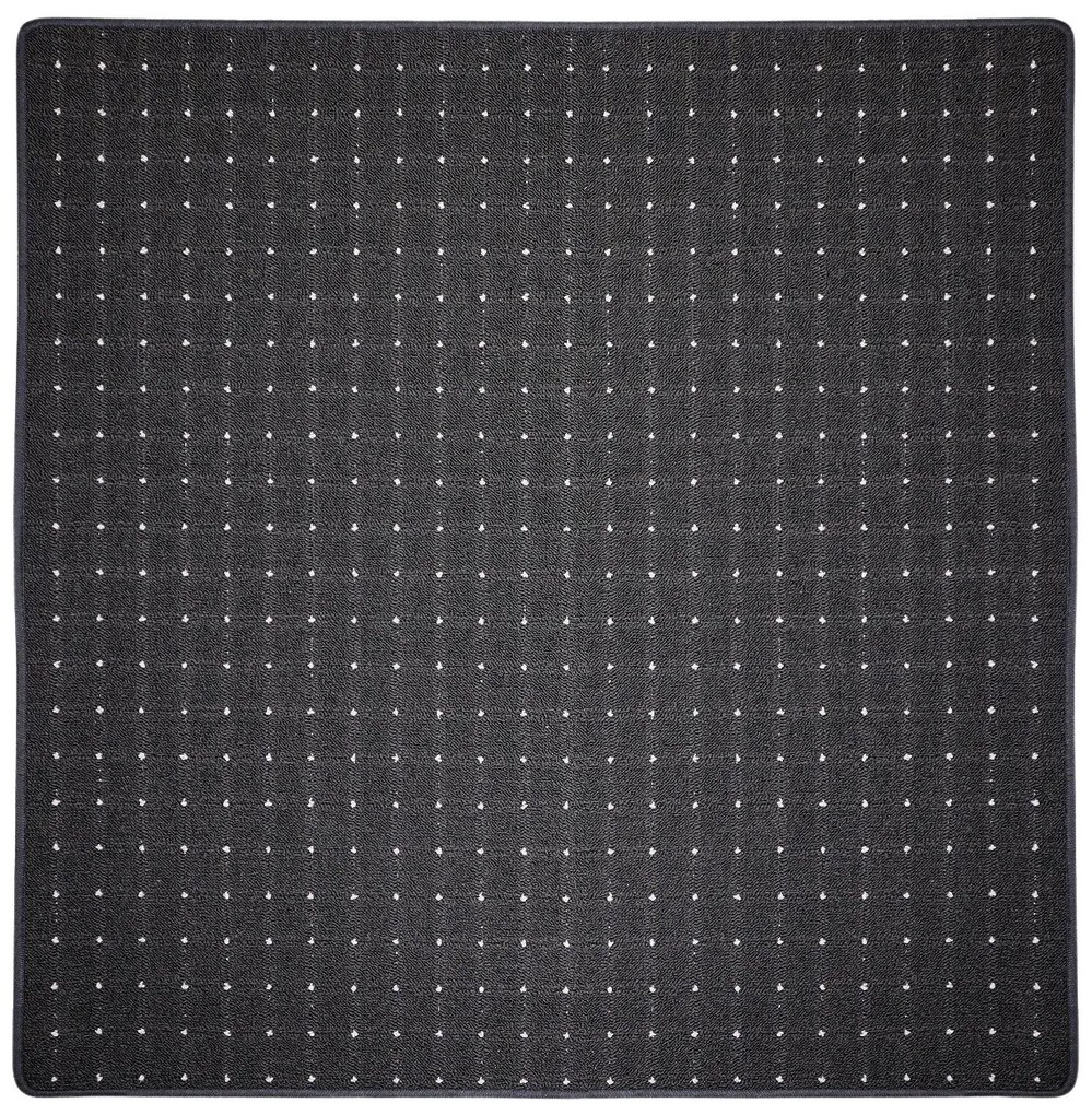 Condor Carpets, Kusový koberec Udinese antracit čtverec, 100x100, šedá, chodba / předsíň