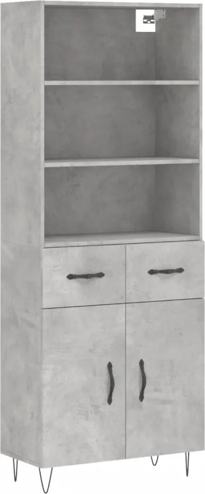 Skříň highboard betonově šedá 69,5x34x180 cm kompozitní dřevo 3200549