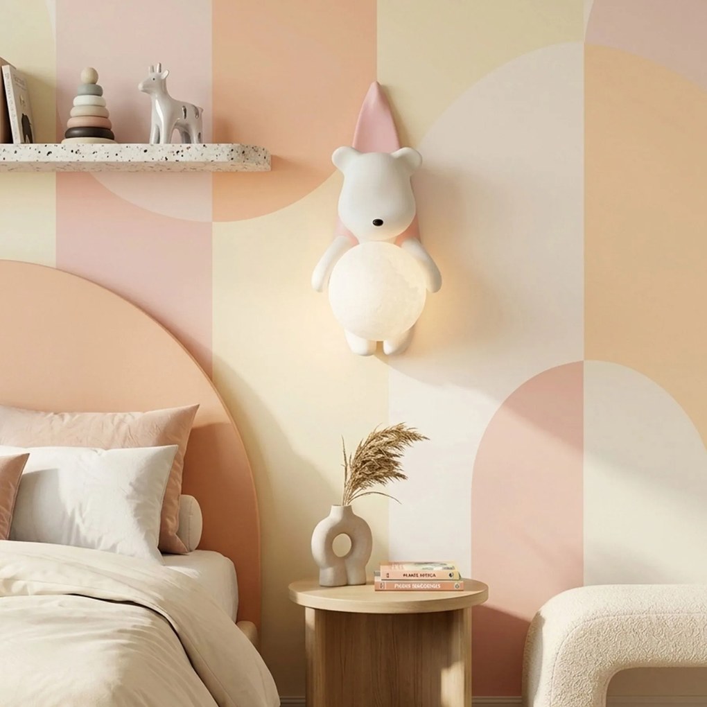 Toolight G169-1W, dětské nástěnné svítidlo Medvídek v tričku, 1xG9, G168-1W PINK, OSW-07808