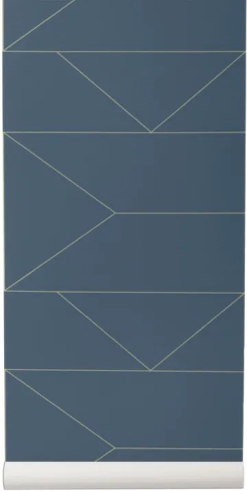 Ferm Living Tapeta Lines, dark blue