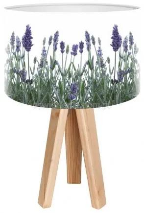 Timberlight Stolní lampa Lavender + bílý vnitřek + dřevěné nohy
