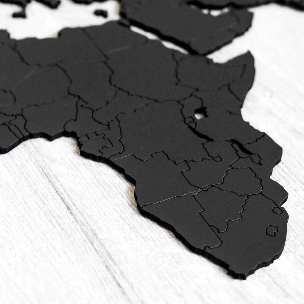 DUBLEZ | Dřevěná 3D mapa světa s vyznačenými hranicemi států | Obraz