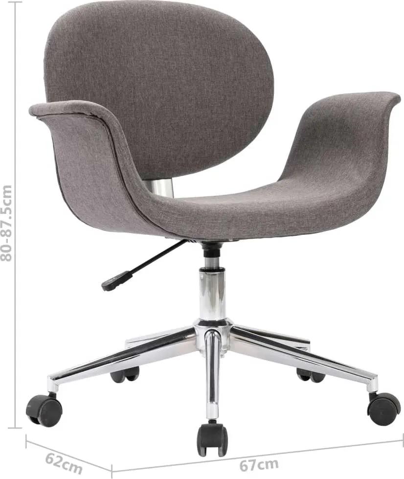 vidaXL Otočná kancelářská židle umělá kůže [3054828] Barva: taupe