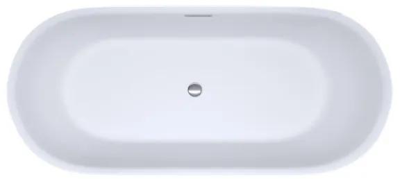 BPS-koupelny Volně stojící akrylátová vana HYD-CES518C 170x75 bílá, odtokový komplet chrom