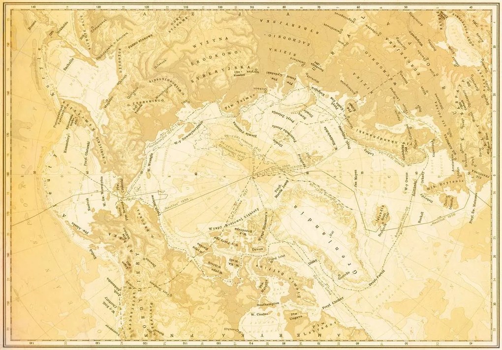 Fototapeta - Mapa -béžová (254x184 cm)