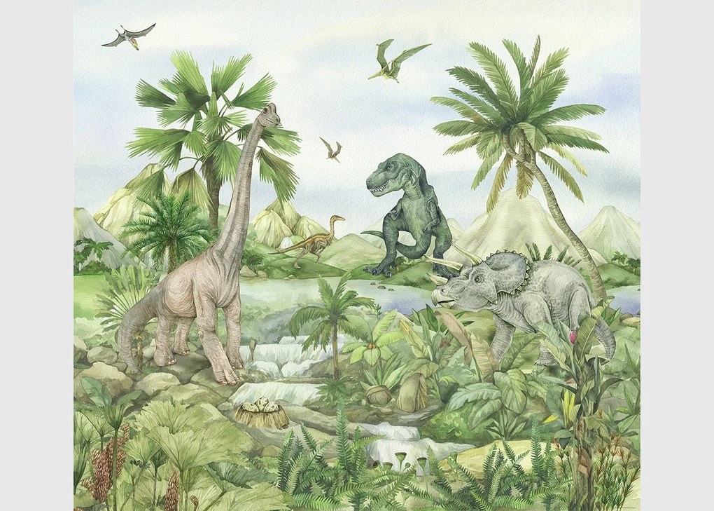 Dětská vliesová fototapeta na zed' Dino | 300 x 270 cm | DDTD4P5093