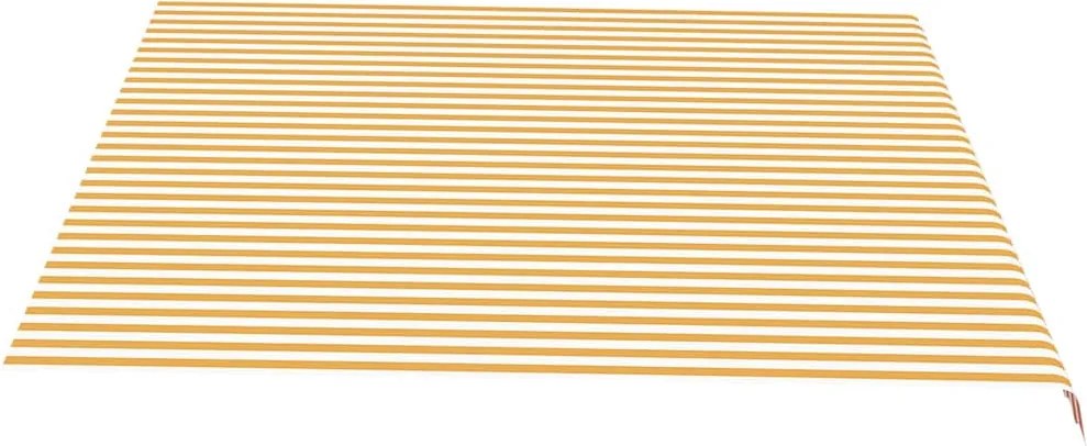 Náhradní plachta na markýzu žlutá a bílá 450 x 350 cm polyesterová 311940