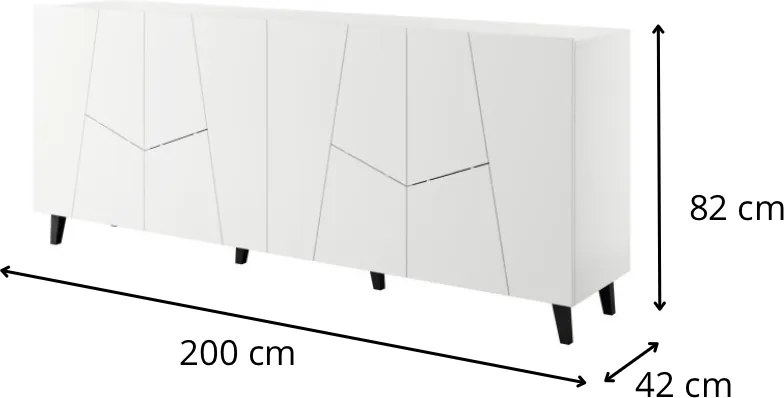 Komoda Etna 200 cm bílá