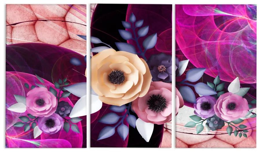 Malvis ® Obraz květiny v růžové vlně Velikost: 90x50 cm