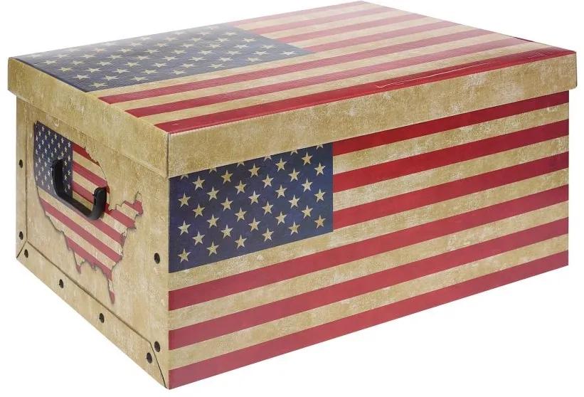 EXCELLENT Úložný box dekorativní vlajka USA & UK KO-M31100080