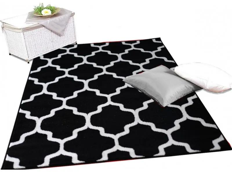 WI Kusový koberec Kanvas bílá s černou - 100 x 150 cm