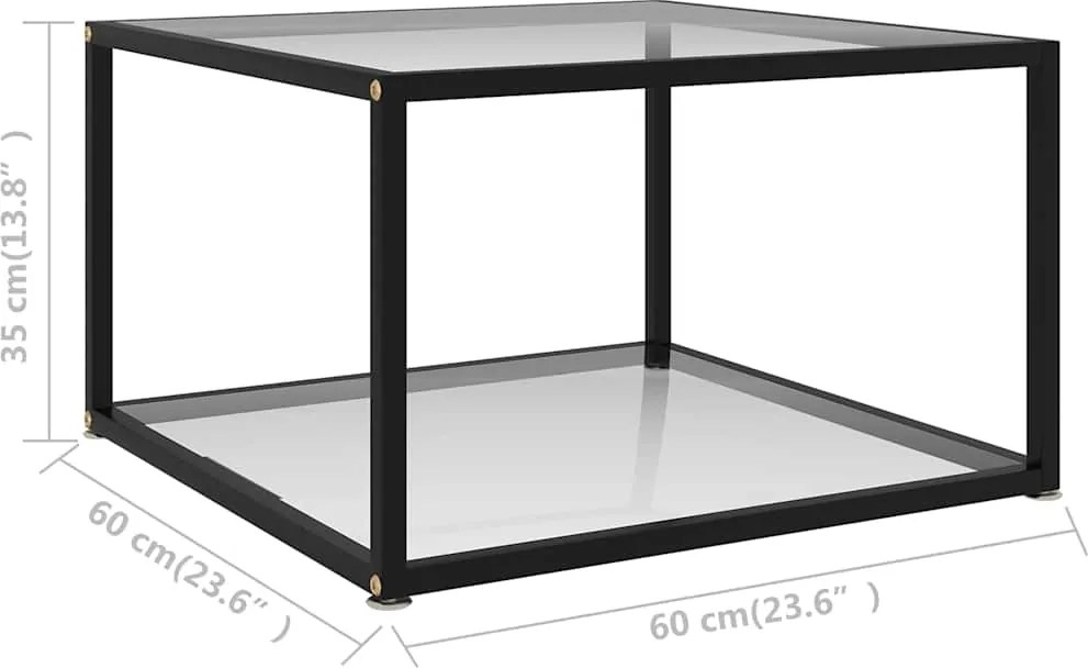 Konferenční stolek průhledný 60 x 60 x 35 cm tvrzené sklo 322887