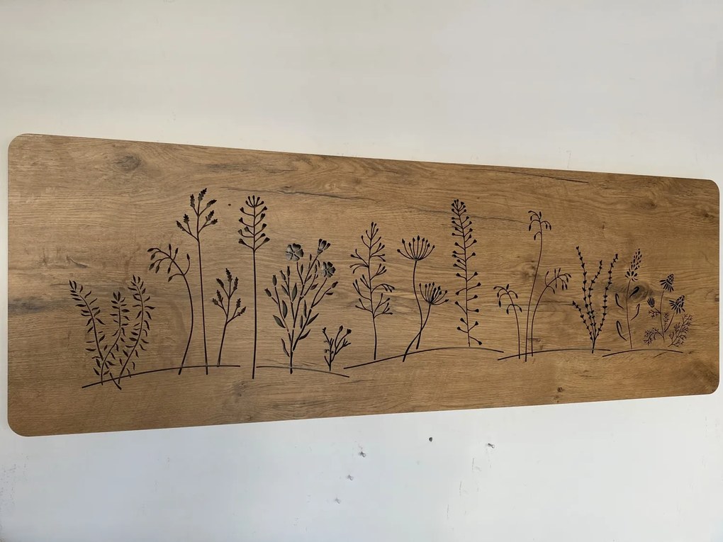 Li-Go "Louka dlouhá" světelný obraz 230V 120x40 cm provedení povrchu: dub světlý