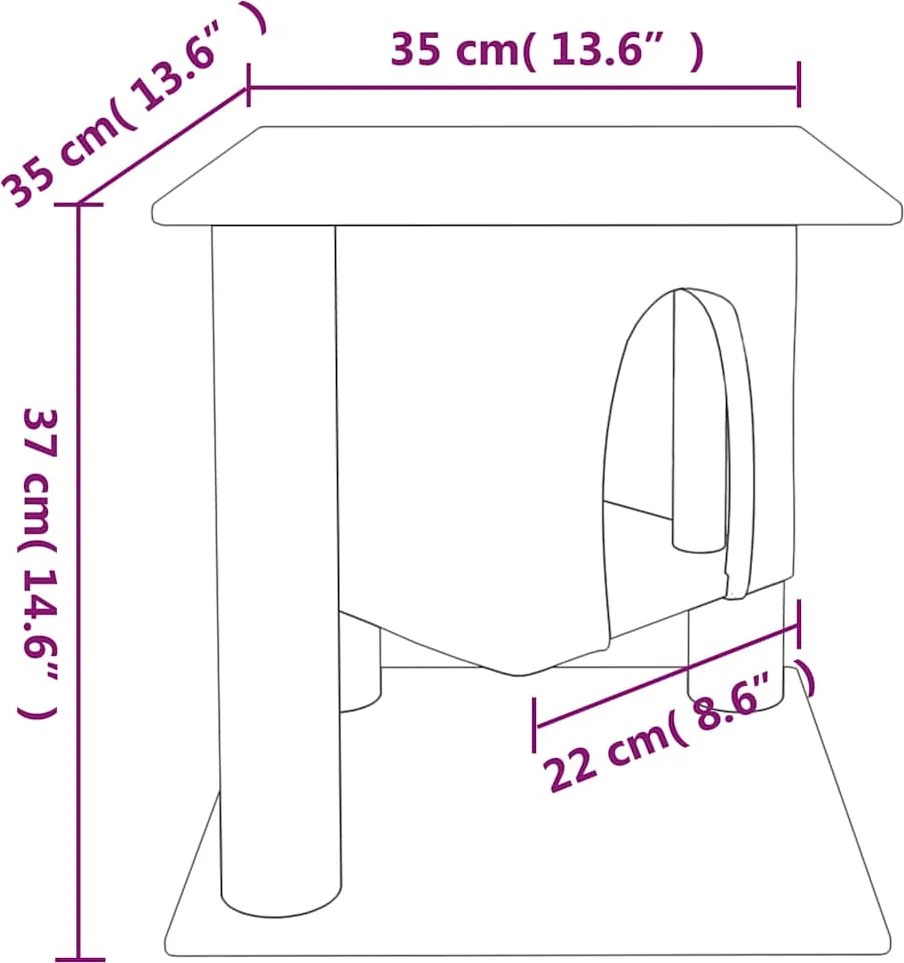 Škrabadlo pro kočky se sisalovými sloupky světle šedé 37 cm 171655