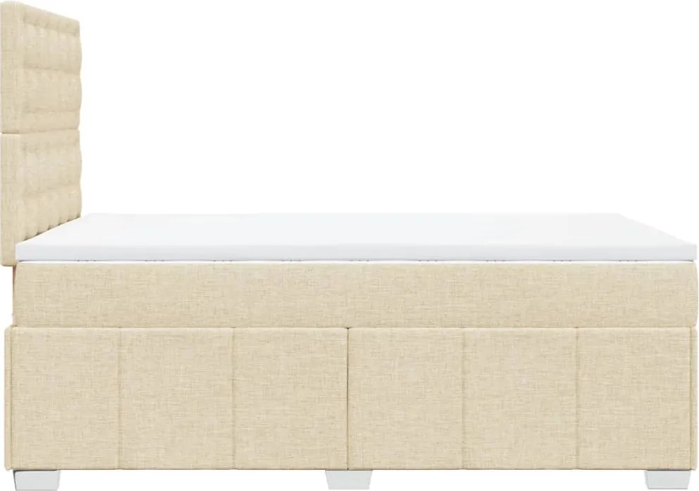 Box spring postel s matrací krémová 120x190 cm textil 3293926