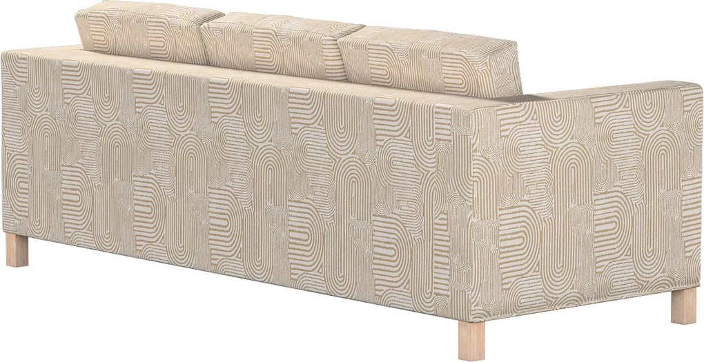 Potah na pohovku IKEA Karlanda 3-místná nerozkládací, krátký barva béžová látka pletený vzor, vzorované