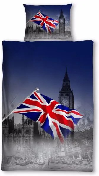 TopMode 3D povlečení London vlajka (tmavě modrá)