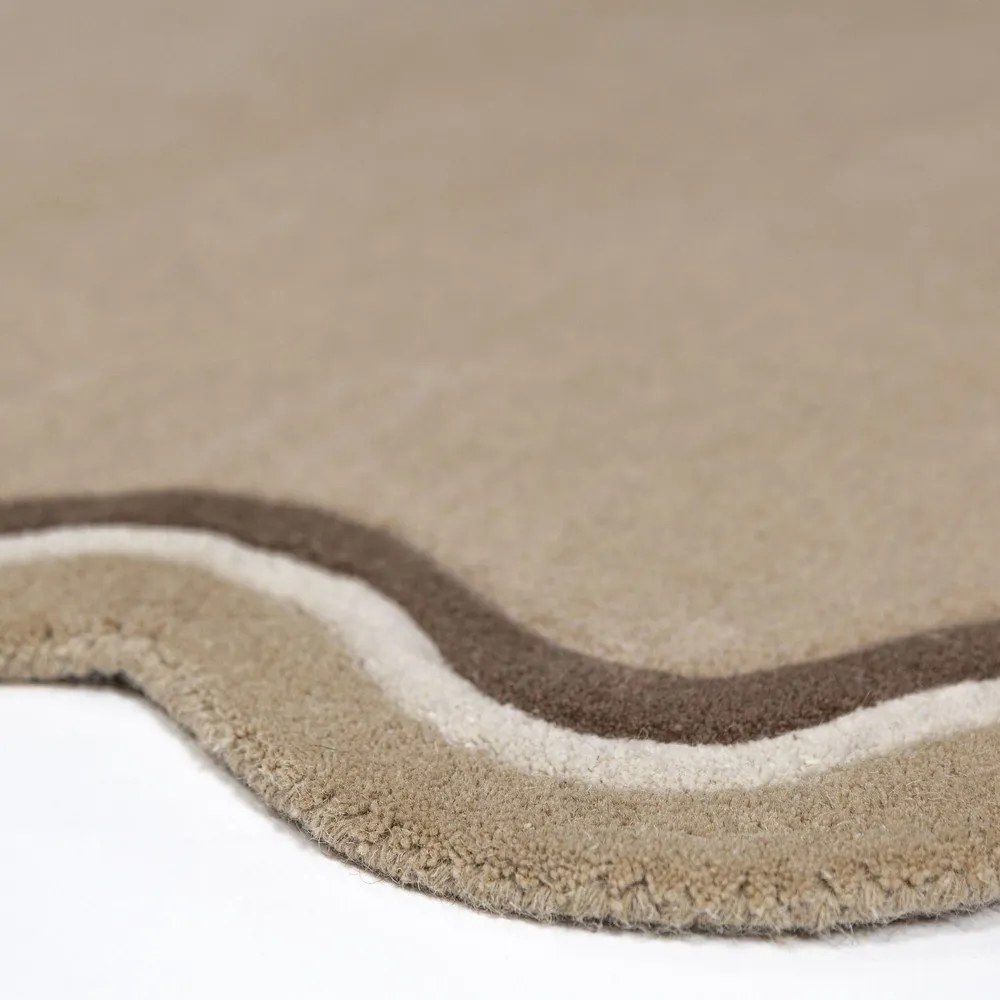 Ručně tkaný vlněný koberec v přírodní barvě 200x290 cm Leo Scallop – Flair Rugs