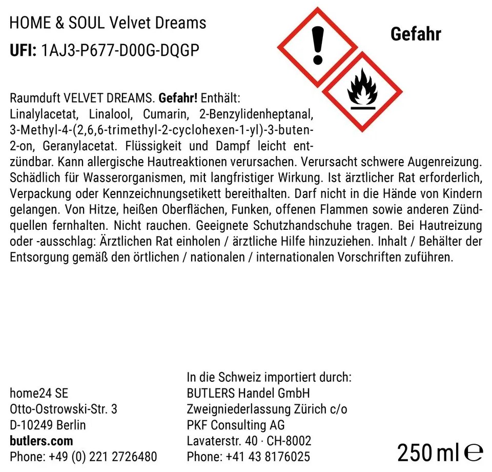 HOME & SOUL Vůně do bytu Velvet Dreams 250 ml