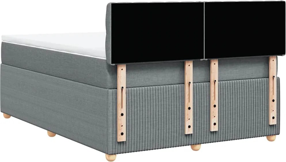 Box spring postel s matrací světle šedá 160 x 200 cm textil 3287514