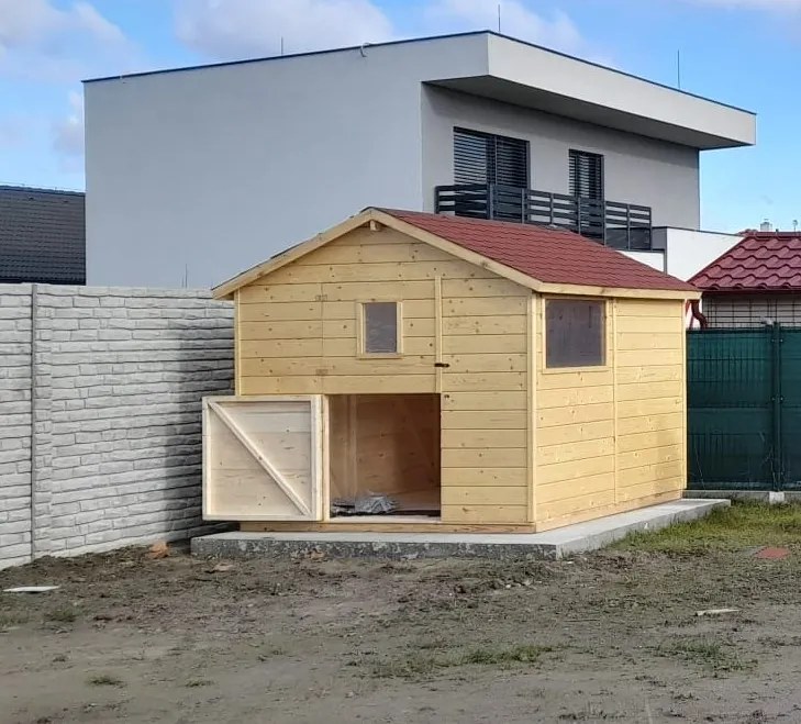 nejzahradnidomek.cz - Dřevěný chlév pro zvířata - Premium, barva natur, (2,7 × 2,7 m), R_CHL2