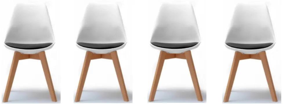 Ekspand Sada židlí BÍLO-ČERNÁ skandinávský styl BASIC 3+1 ZDARMA