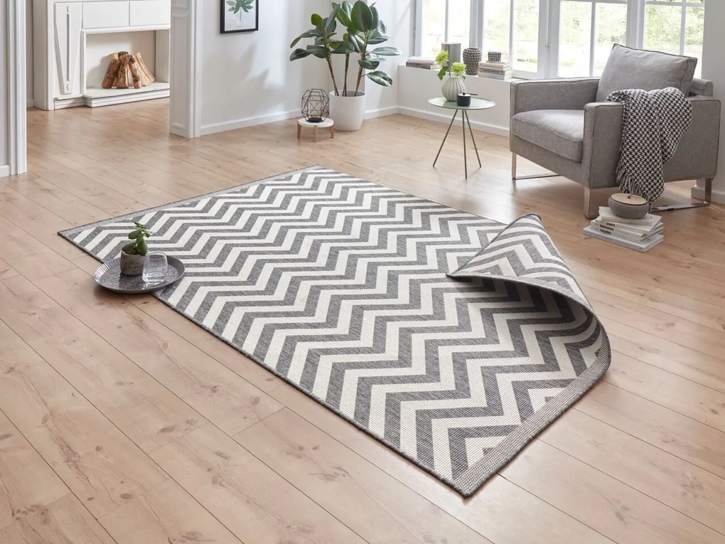 Hanse Home, Kusový koberec Twin Supreme 103432 Palma grey creme – na ven i na doma, 80x250, šedá, chodba / předsíň