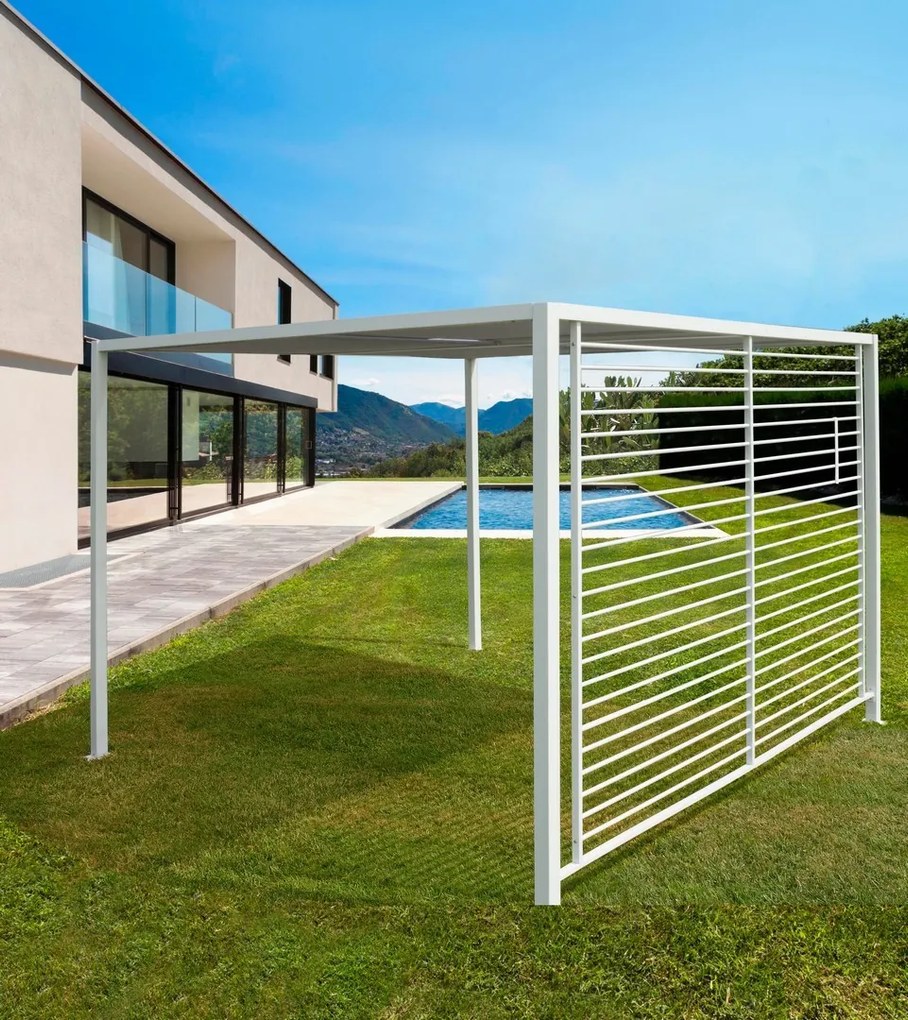 BIZZOTTO Hliníková pergola NOAH se stínící látkou bílá 0795444