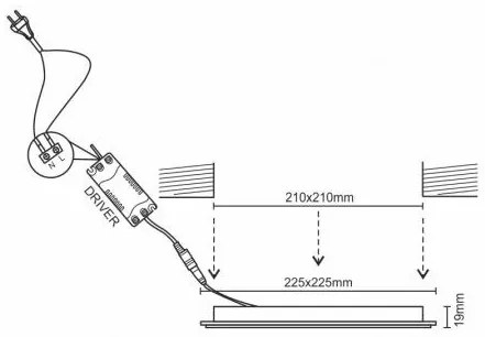 NEDES led podhledové zápustné svítidlo LPL214, 18W, 2800K