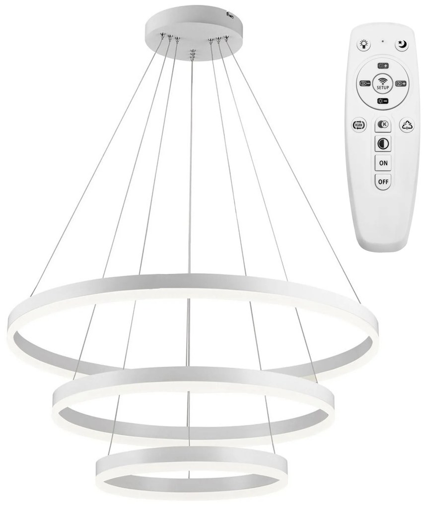 Toolight - LED stropní svítidlo Vegas 20+40+60 + dálkové ovládání, bílá, OSW-07857