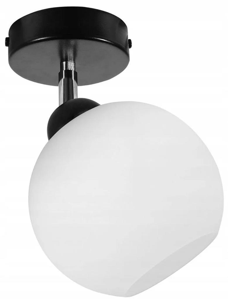 Stropní bodové svítidlo ELIZA, 1x bílé skleněné stínítko (výběr ze 2 barev konstrukce)