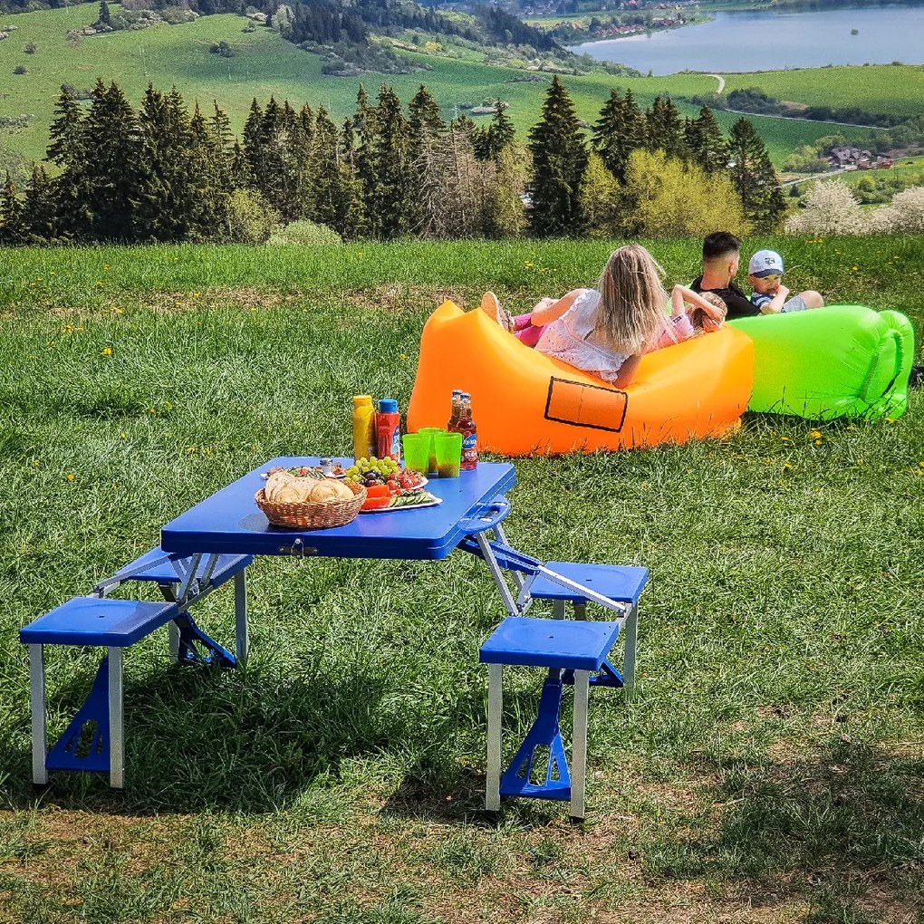 Nafukovací sedací vak/lazy bag, zelená, LEBAG